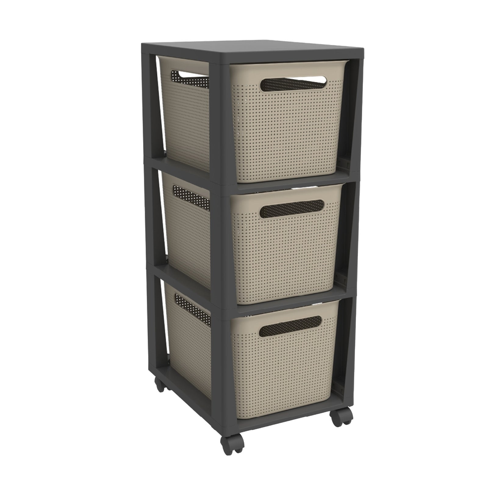 Tower mit Rollen 3 x 16 l BRISEN – Rotho