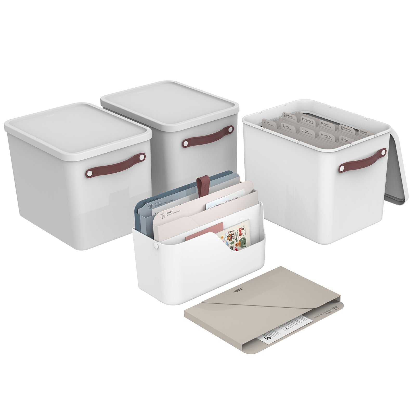 Set Inbox + 3 Archive boxes MY PAPER Plus – Rotho