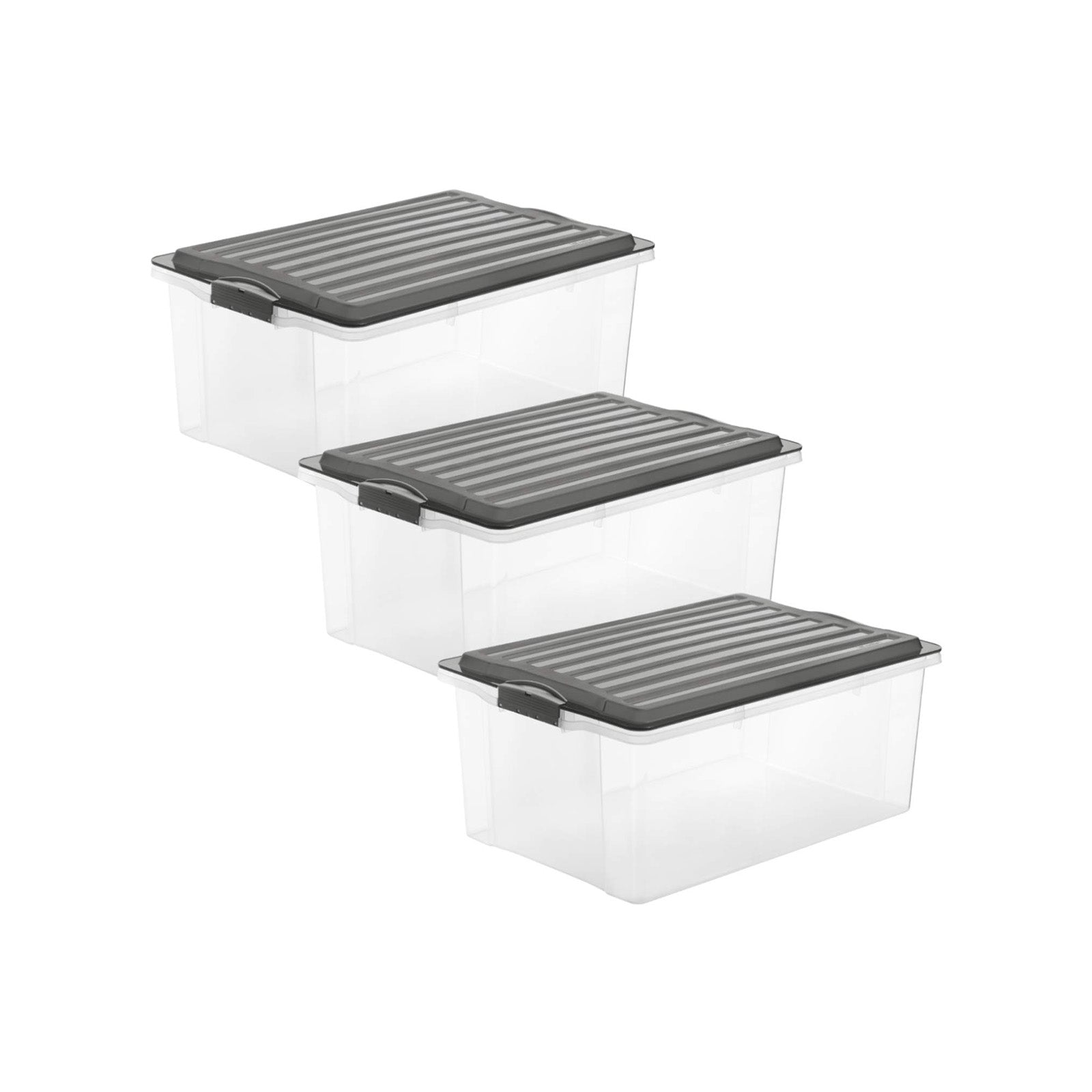 Stacking Boxes Set 3pc 38L l COMPACT – Rotho